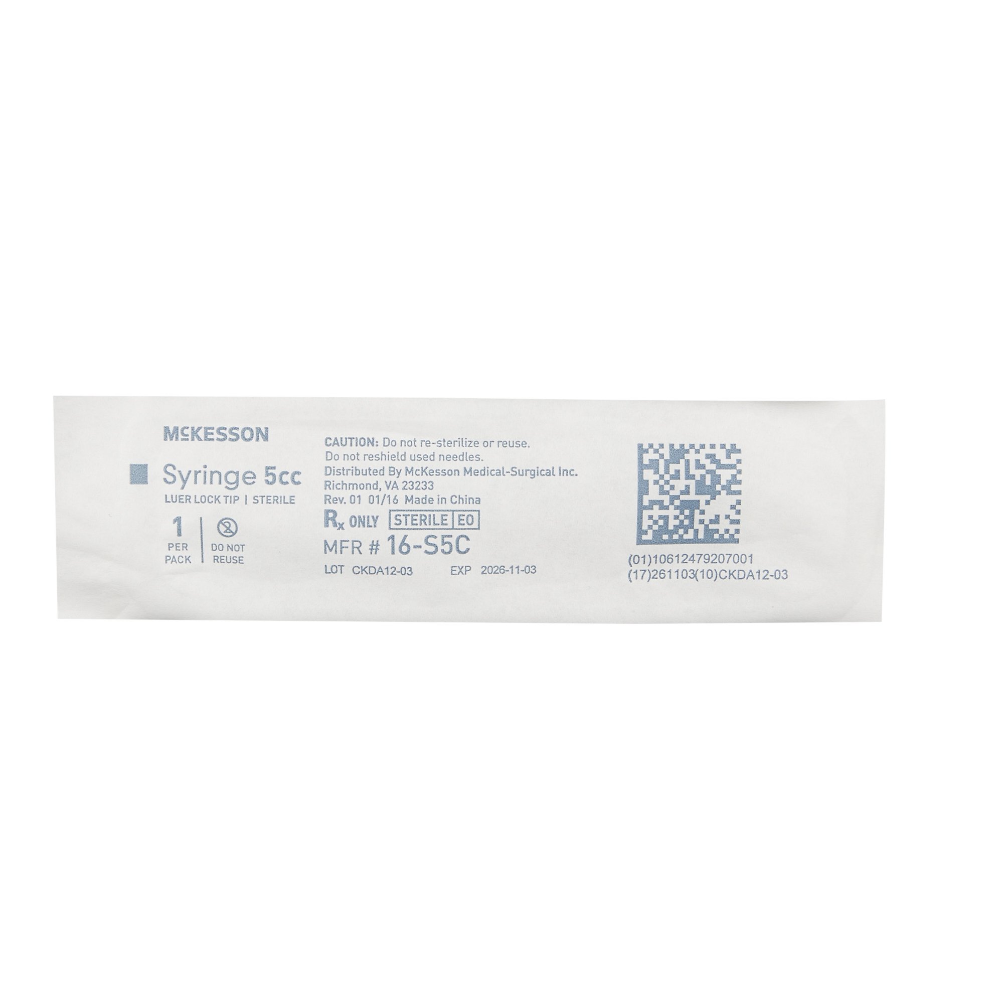 General Purpose Syringe McKesson 5 mL Luer Lock Tip Without Safety ... General Purpose Syringe McKesson 5 mL Luer Lock Tip Without Safety ...